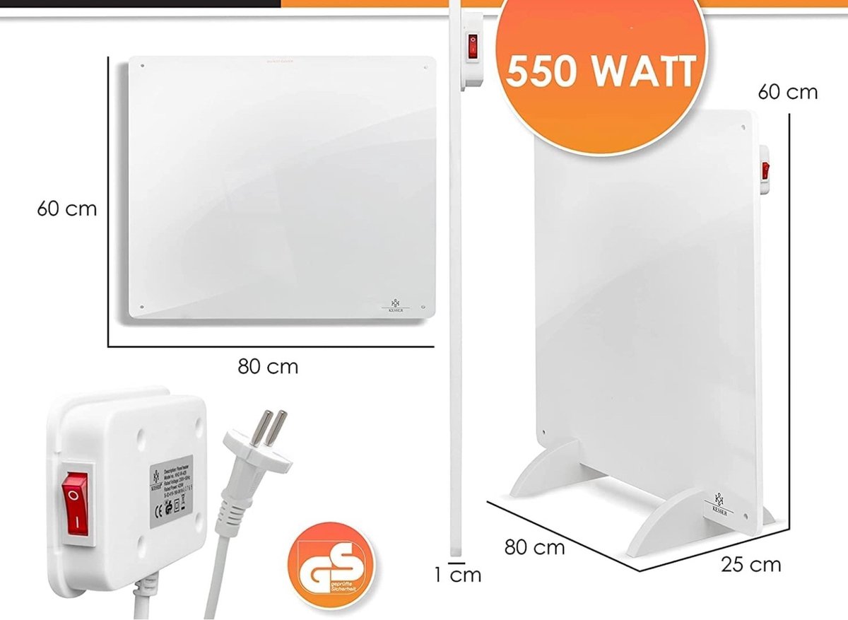 Infrarood Verwarmingspaneel 550W staand of hangend - Paneel ...