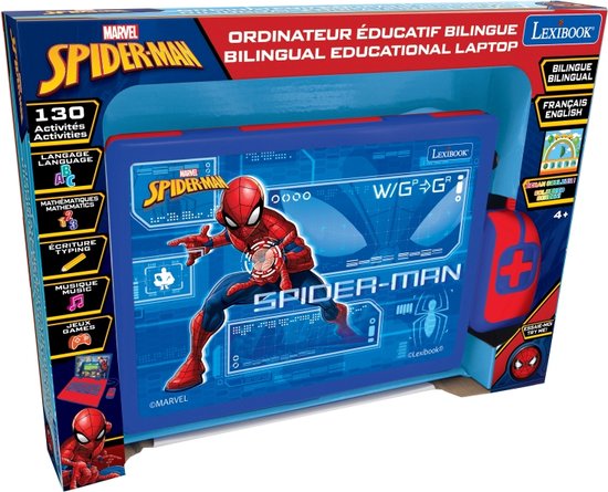Spiderman tweetalige educatieve laptop - 130 activiteiten (Engels/Frans ...