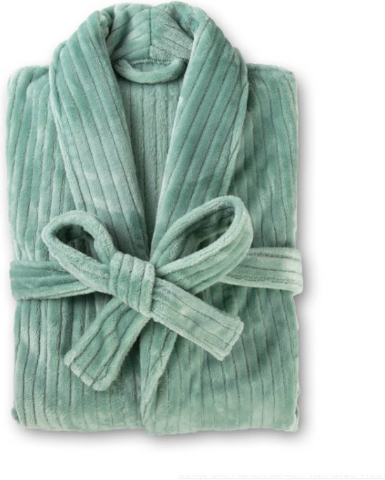 Blokker - Badjas 'Cosy' - 100% polyester, 260 gsm - S/M - Mintgroen ...