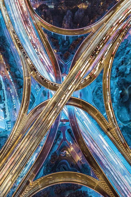 Glasschilderij 120x80x0.4 the Crossing Highways | bol.com