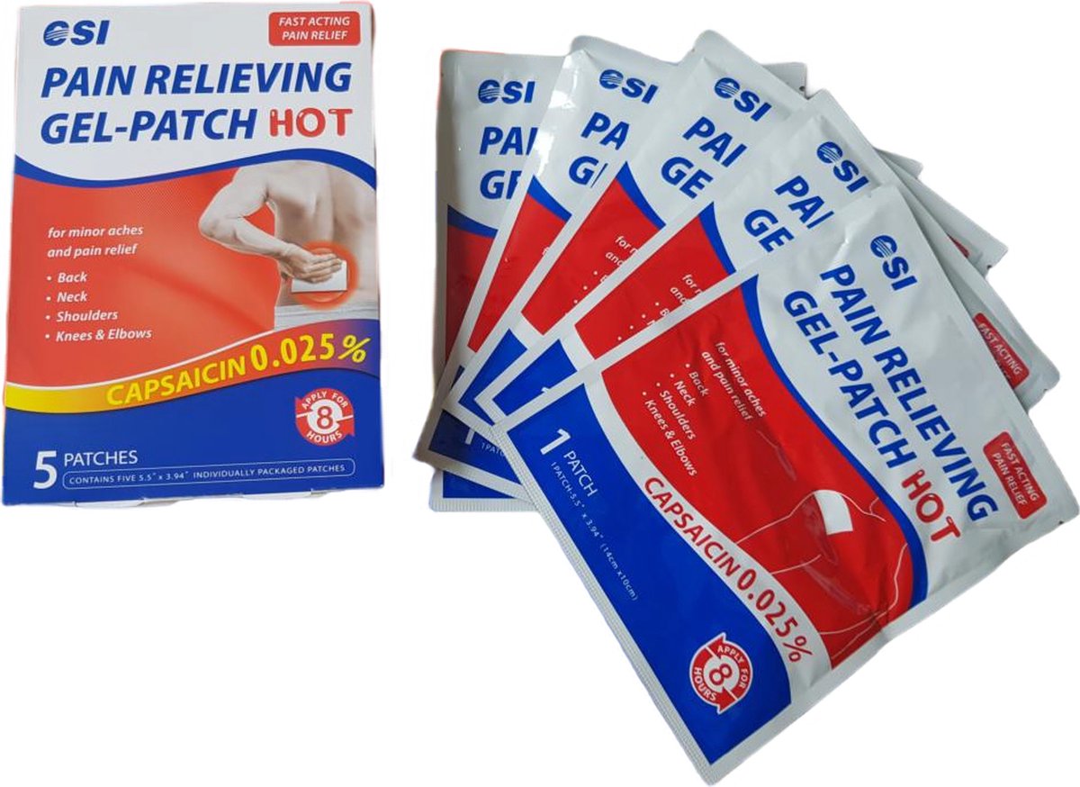 Pijnverlichtende patch / pleister met capsaïcine (rode peper pleister ...