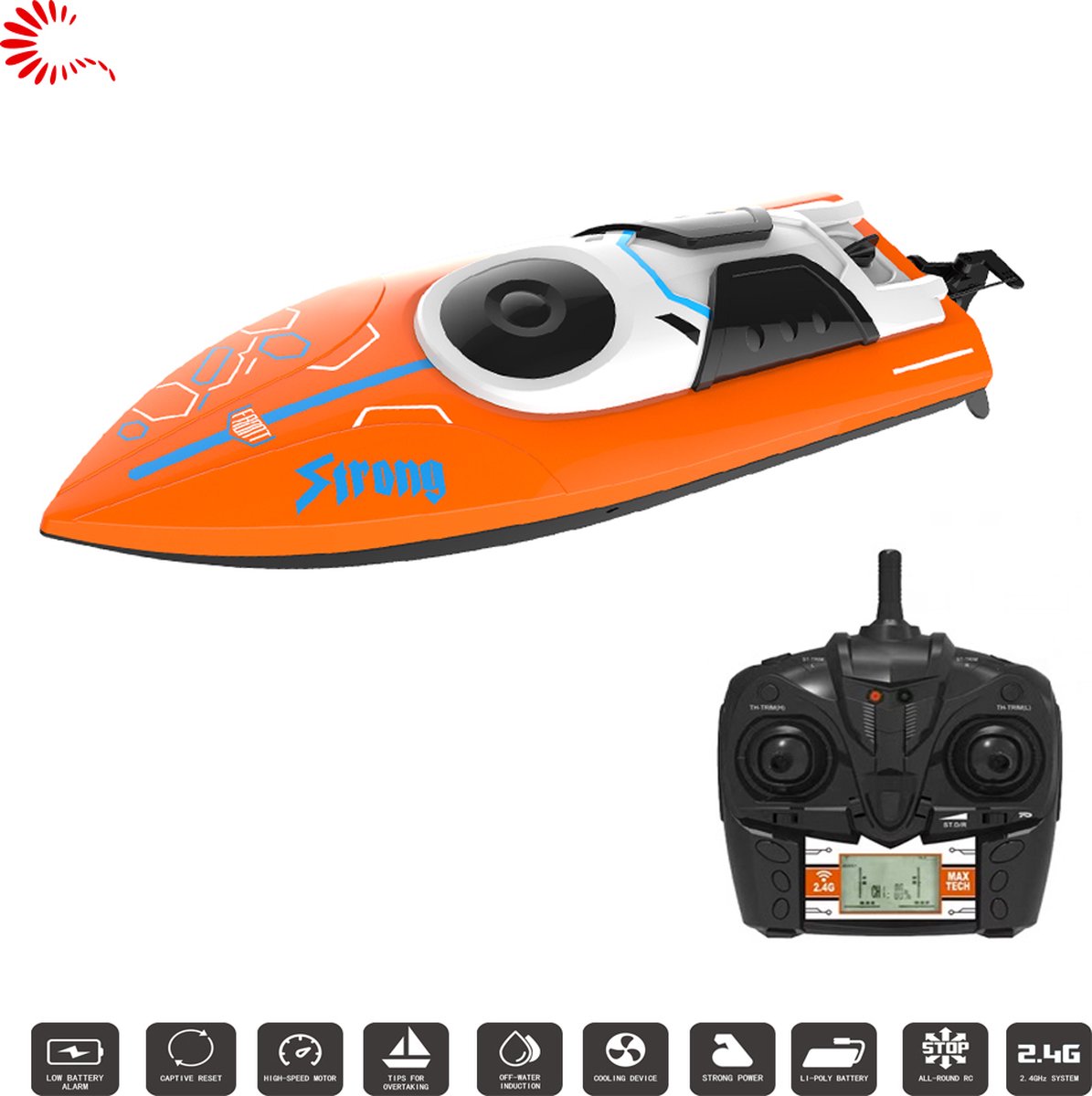 RC Race Boot - 20KM/U - Speed Boat Strong - 2.4Ghz afstand bestuurbaar ...