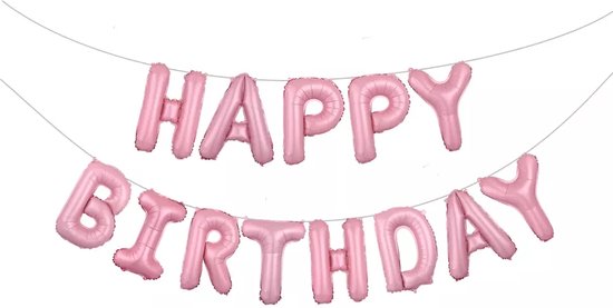 Slingers - Verjaardag - Happy Birthday - Roze - Verjaardag versiering ...
