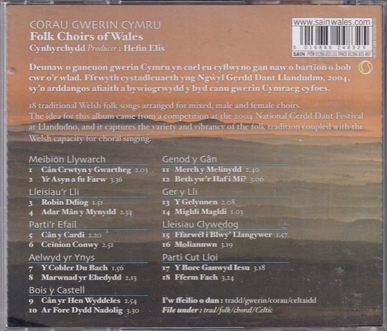 Folk Choir of Wales - Corau Gwerin Cymru - Diverse koren, Hefin Elis ...