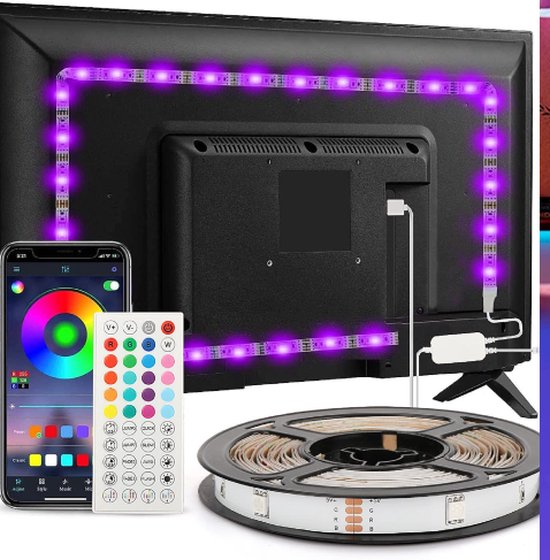 Flightmode - Enteenly 3m LED TV Strip Light 40-65in, 5050 RGB USB met ...