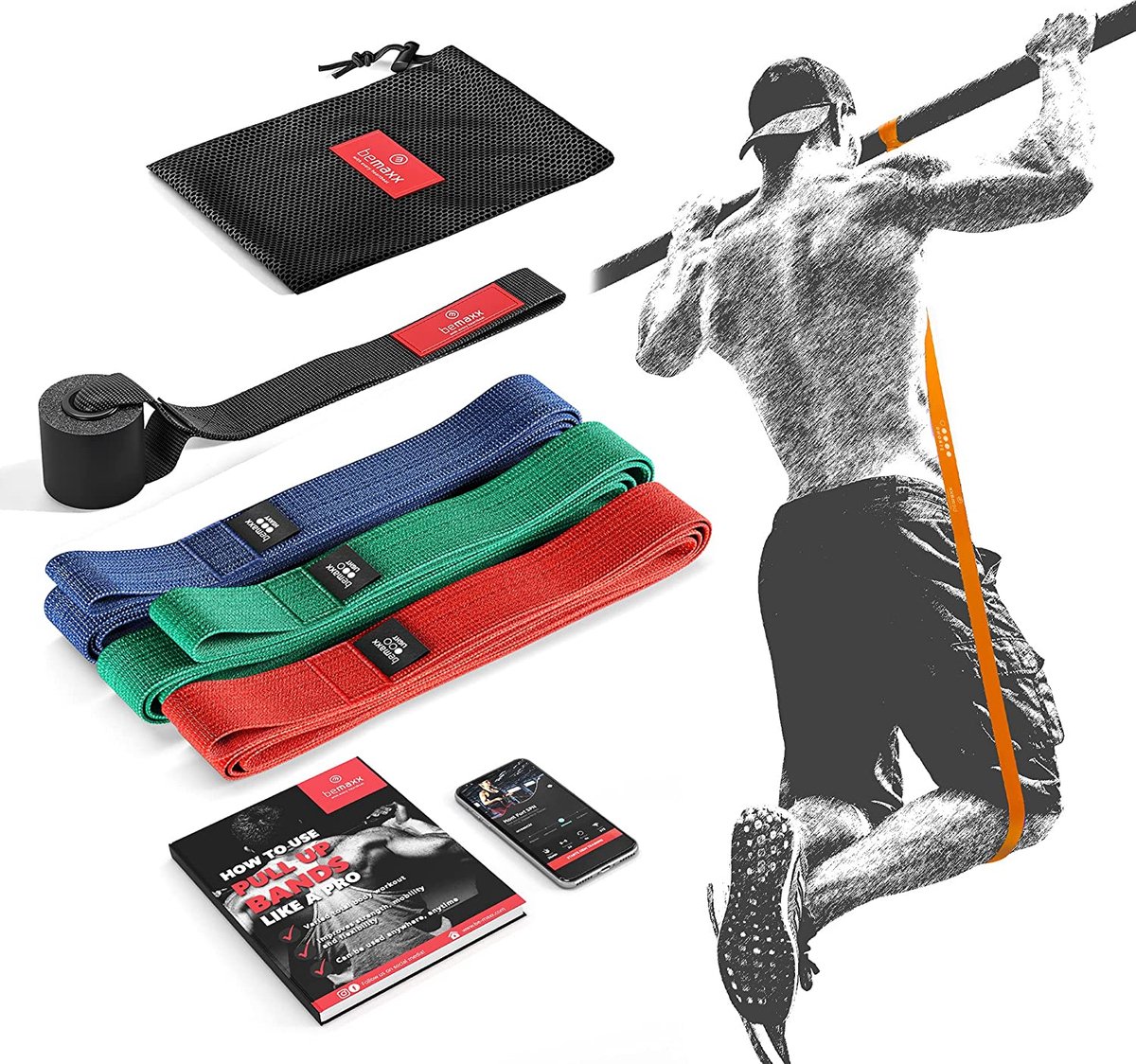 Pull Up Weerstandsband Elastiek band Fitness + Trainingsgids – Latex ...