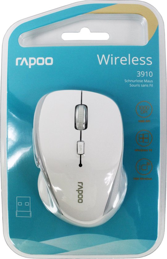 Rapoo - Rapoo Muis Opt. 2.4ghz Wit3910 - Altijd Garantie | bol