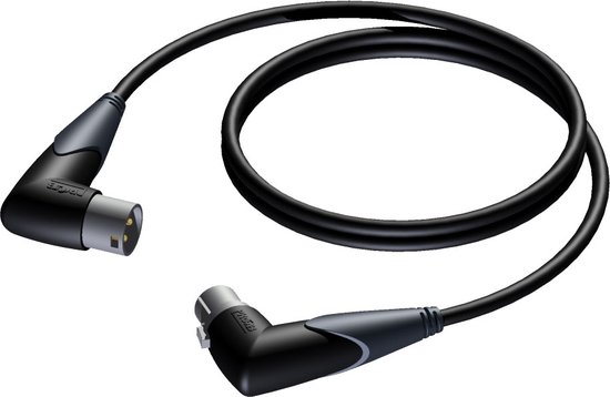 XLR MALE ANGLED - XLR FEMALE ANGLED - 1.5M | bol.com