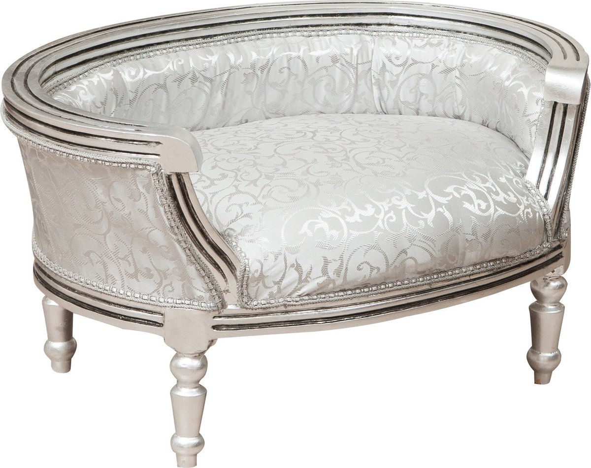 POUF MET FRANSE LOUIS XVI STIJL TERUG IN VAST ZILVEREN BEUK HOUT | bol.com