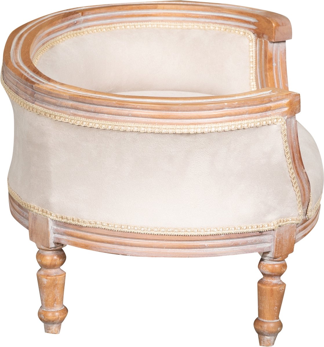 POUF MET FRANSE LOUIS XVI STIJL TERUG IN VAST BEUK HOUT | bol.com