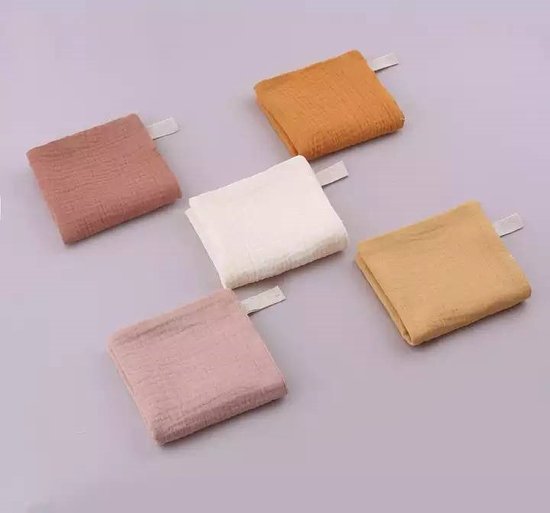 Hydrofiele doek | Spuugdoekjes | Monddoekjes | Roze | Met lusje | 23 x ...