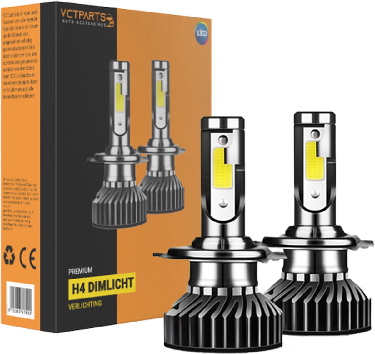 H4 LED 3000K Geel Dimlicht - Koplampen (set) [Gele koplampen - Gele ...