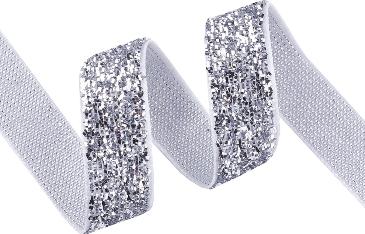 Fluweel lint 10mm (1cm) | Fluweel Band | Velvet Lint | Glitter Zilver ...
