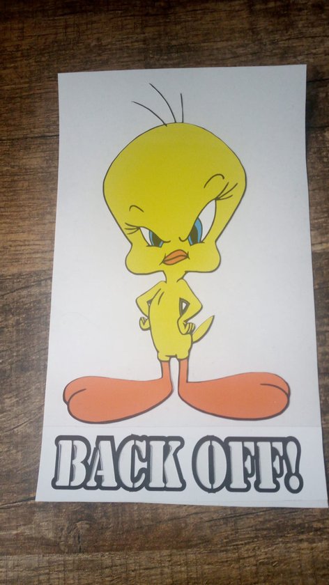 tweety back off sticker | bol