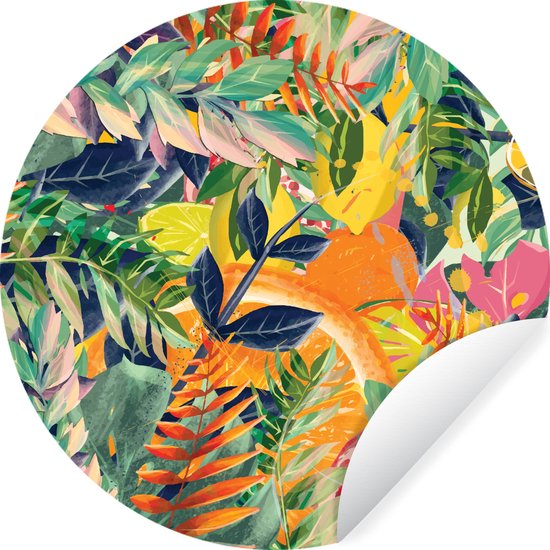 WallCircle - Muurstickers - Behangcirkel - Bloemen - Jungle - Tropisch - 30x30 cm -... | bol.com