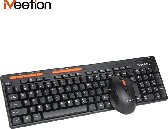 Meetion Draadloos Toetsenbord en Muis - Wireless keyboard - Zwart - Bluetooth | bol