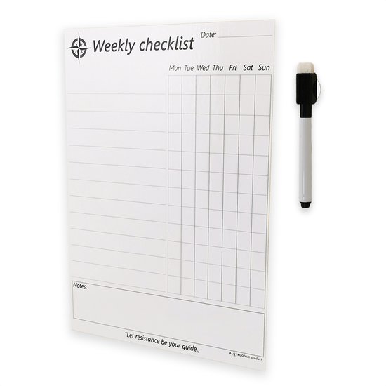Weekly Checklist A4 - Zelfklevende Whiteboard sticker - Uitwisbaar ...