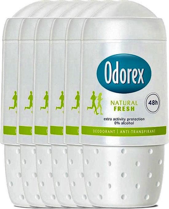 Odorex Deo Roller Natural Fresh - Voordeelverpakking 6 x 50 ml | bol