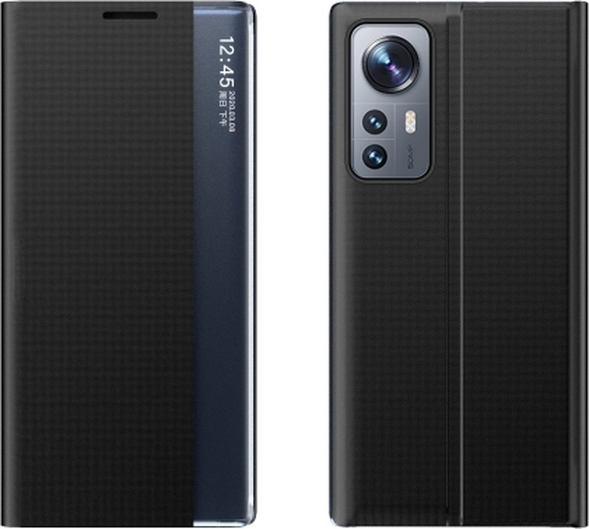 Voor Geschikt voor Xiaomi 12 Pro Side Display Magnetische Plain Texture ...