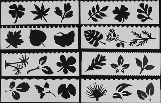 Sjablonen, 8 Stuks - Thema Bladeren - 8 Sjablonen Voor Tekenen, Hobby ...
