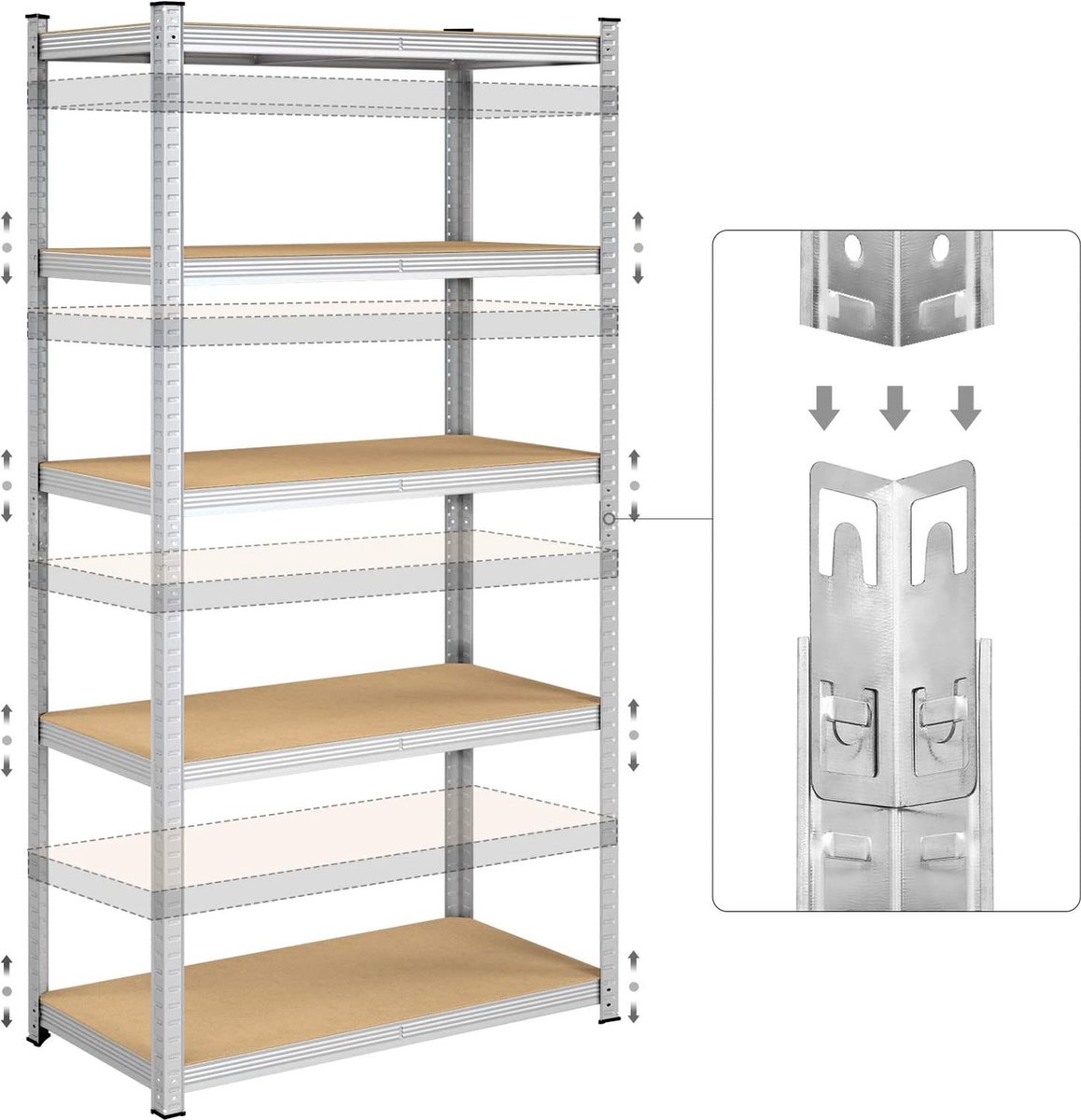 Stellingkast - Magazijnrek - Verstelbaar - 200 x 100 x 50 cm - 875kg ...