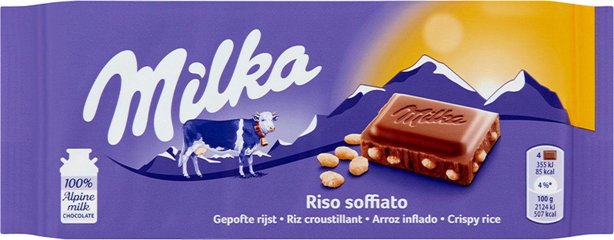 Milka tablet melkchocolade met gepofte rijst - 100g x 10 | bol.com