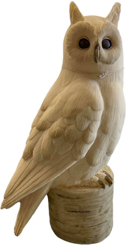 Uil op voet poly beige 11x8x20cm | bol.com