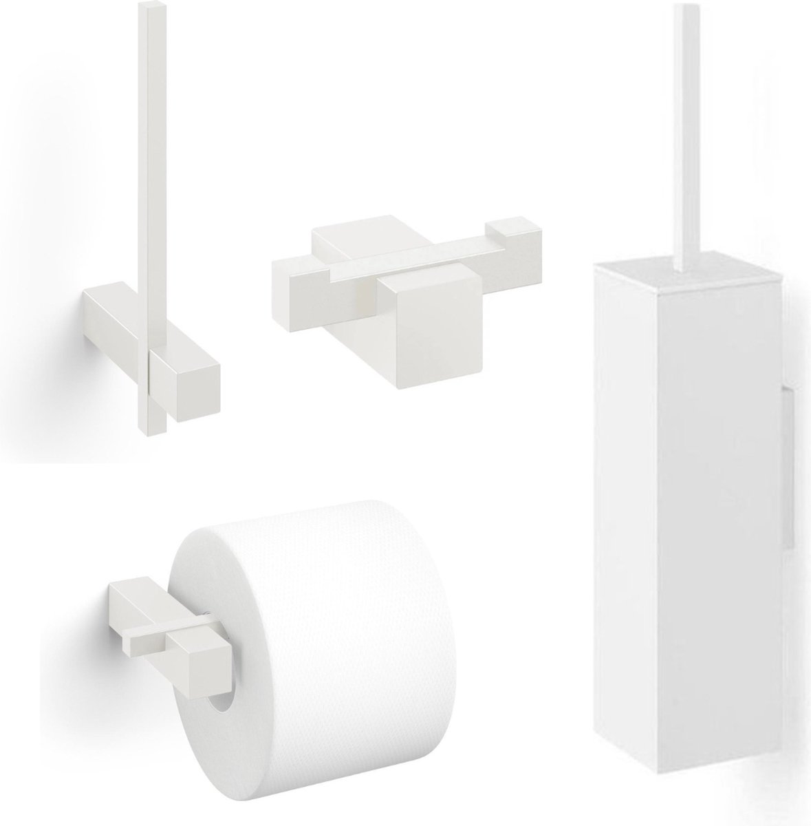 Zack Carvo toilet accesoires set 4-in-1 Wit | bol