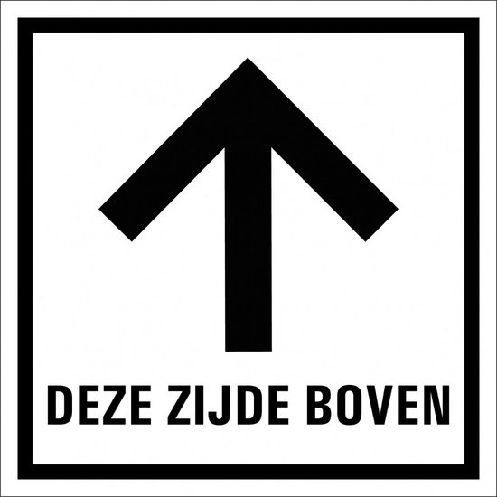 Deze zijde boven sticker 100 x 100 mm | bol