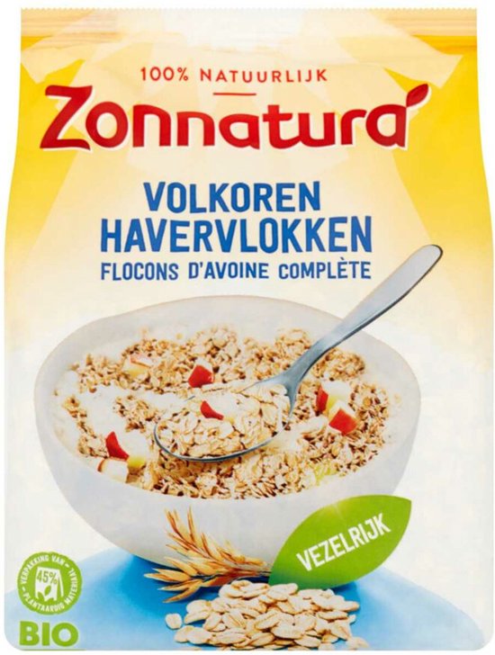 Zonnatura Volkoren Havervlokken - Biologisch - 500 gram | bol