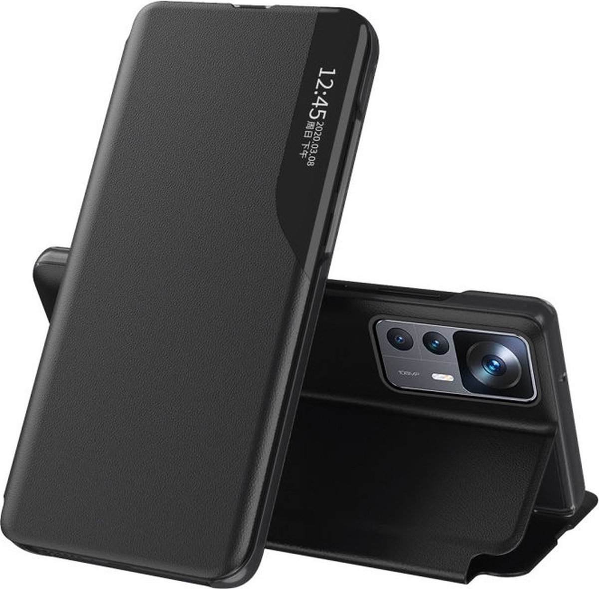 Xiaomi 12T / 12T Pro Case Book Case avec écran latéral Zwart | bol.com