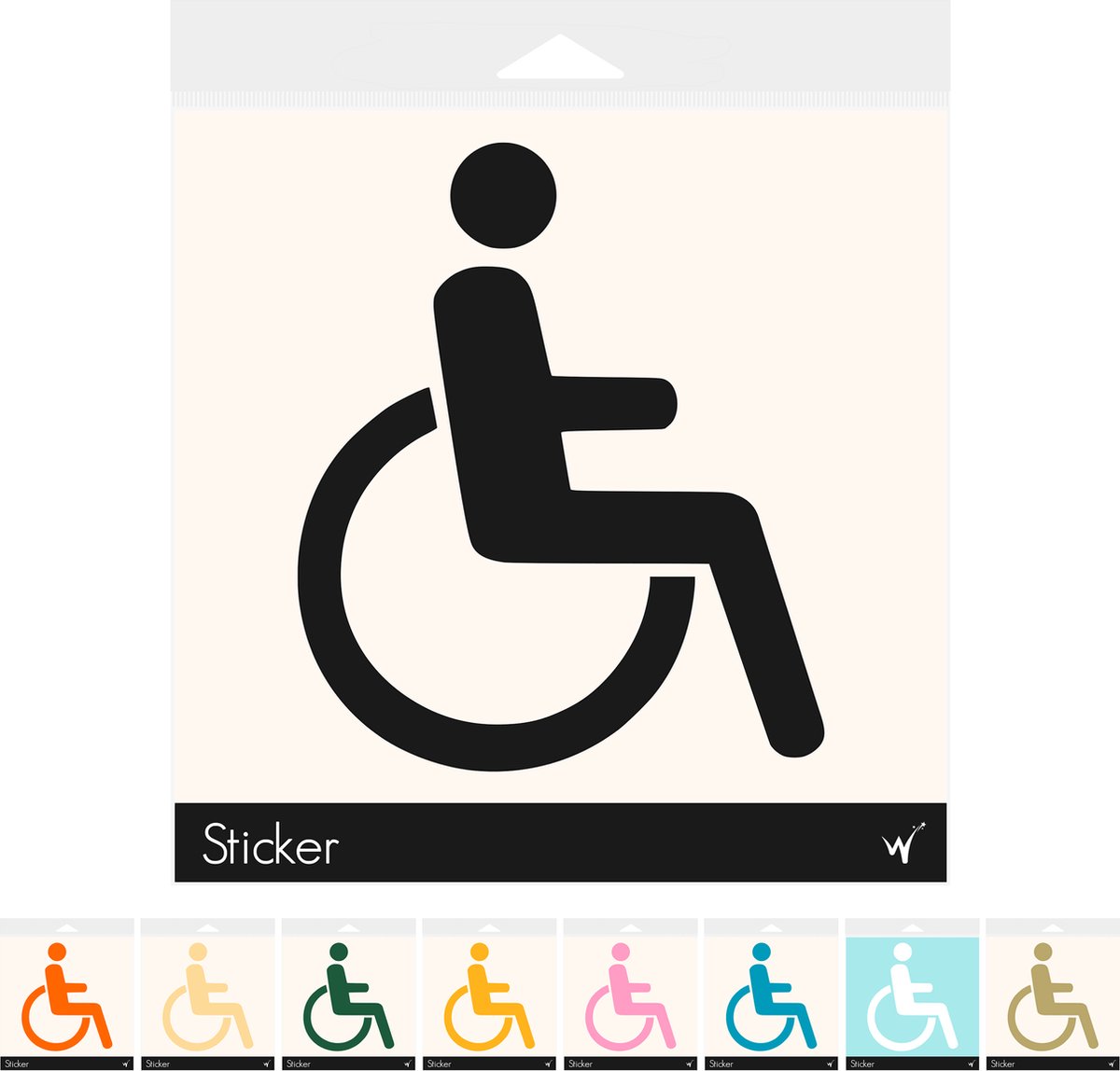 Invalide Toilet Symbool Deursticker - Rolstoel Sticker - Wc Sticker ...