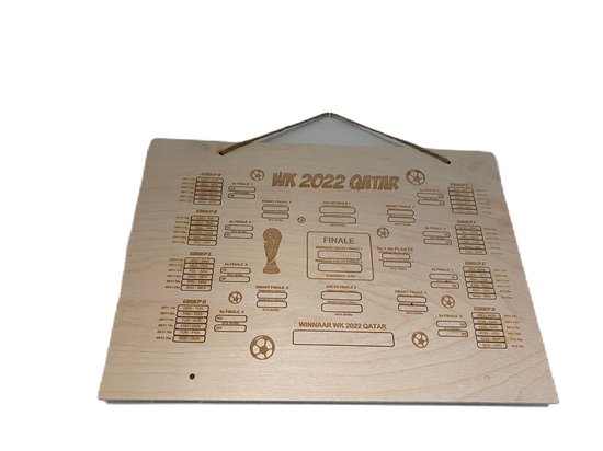 WK22 Voetbal - Kalender - Hout - Tekstbord - Speelschema ...