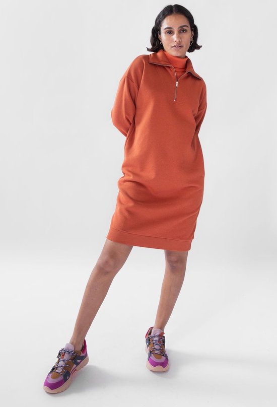 Sissy-Boy - Oranje sweater jurk met rits | bol.com