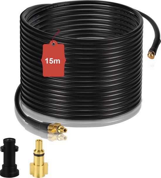 Rioolslang voor Kärcher K2 t/m K7 - 15M 180 bar - Met achterwaartse ...