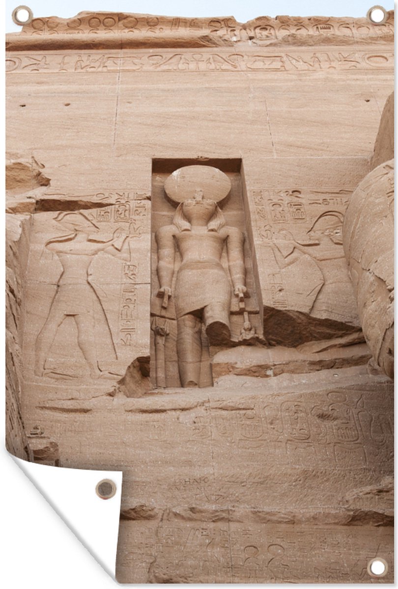 Tuindecoratie Een standbeeld van de zonnegod Ra - 40x60 cm - Tuinposter ...