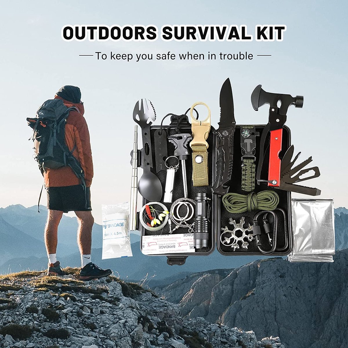 Survivalkit – Survival benodigingen – Survival set – Kamperen Outdoor ...