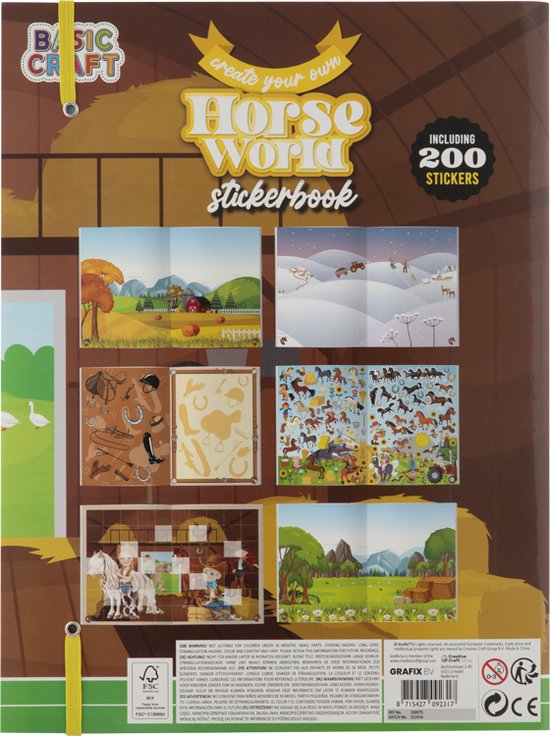 Grafix Create your own Paarden Wereld Stickerboek - 200 stickers - activiteitenboek... | bol