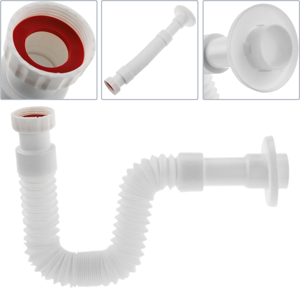 PrimeMatik - Witte flexibele buis voor bidetbak 1 "1/4 x ∅ 32 - ∅ 40 mm ...