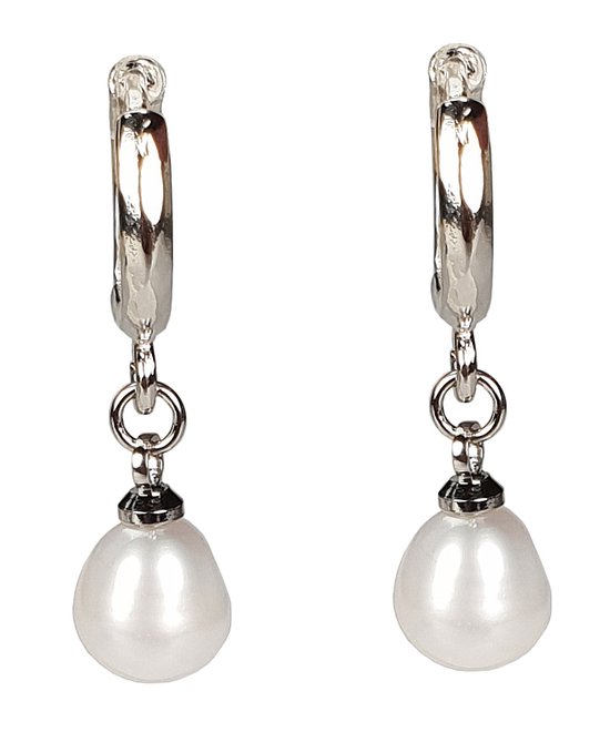 Zoetwater parel oorbellen Bente - oorringen - echte parels - edelstaal ...