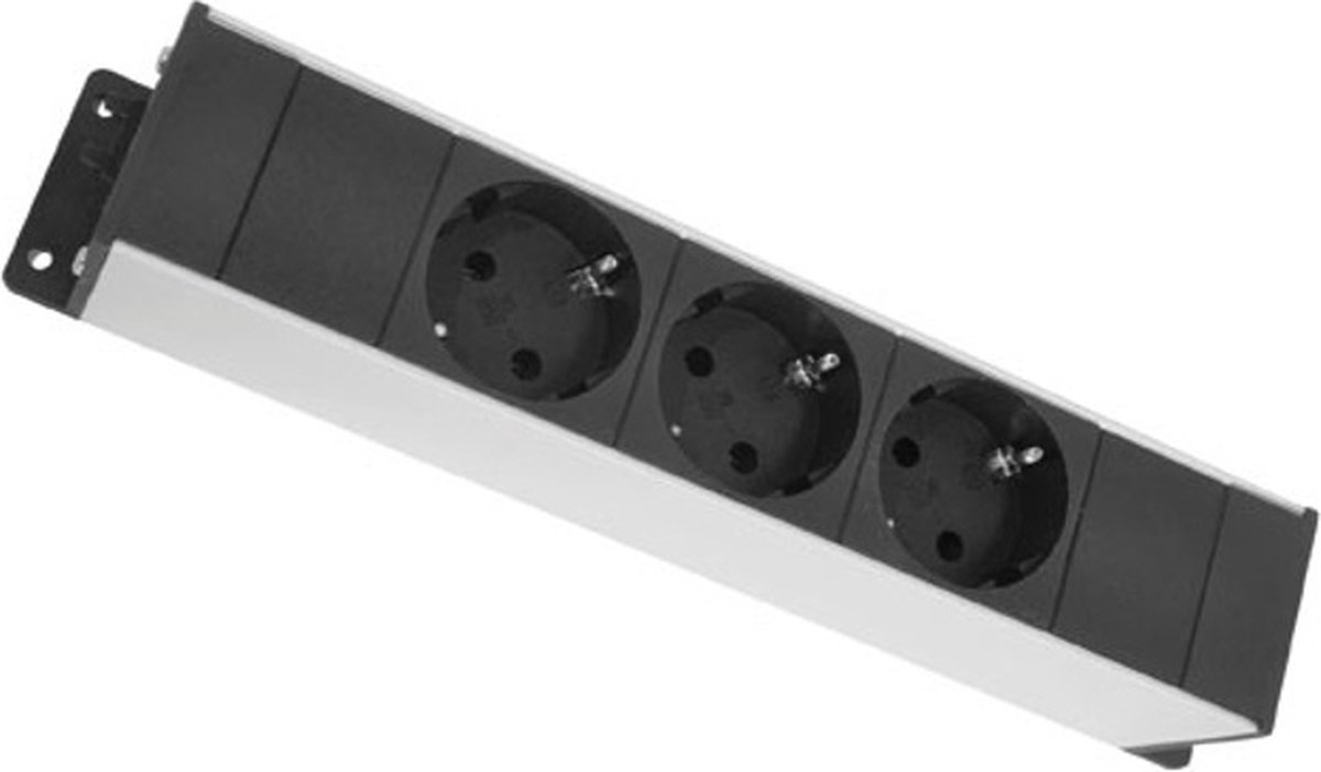 Premium modulaire GST18/3 stekkerdoos met 3 contacten / zwart/zilver ...
