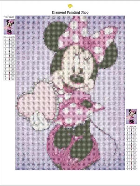 Diamond Painting Minnie Mouse - 5D - Ronde steentjes - Volledig pakket ...