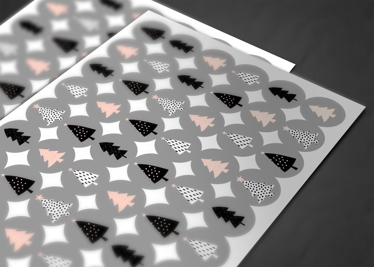 Pastel Kerstickers | Kerstboom Stickers in Pastelkleuren | 108 Stickers ...