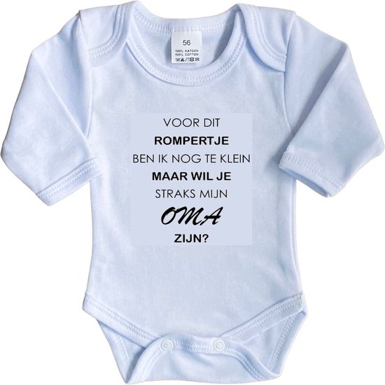La Petite Couronne Romper Lange Mouw "Voor dit rompertje ben ik nog te ...
