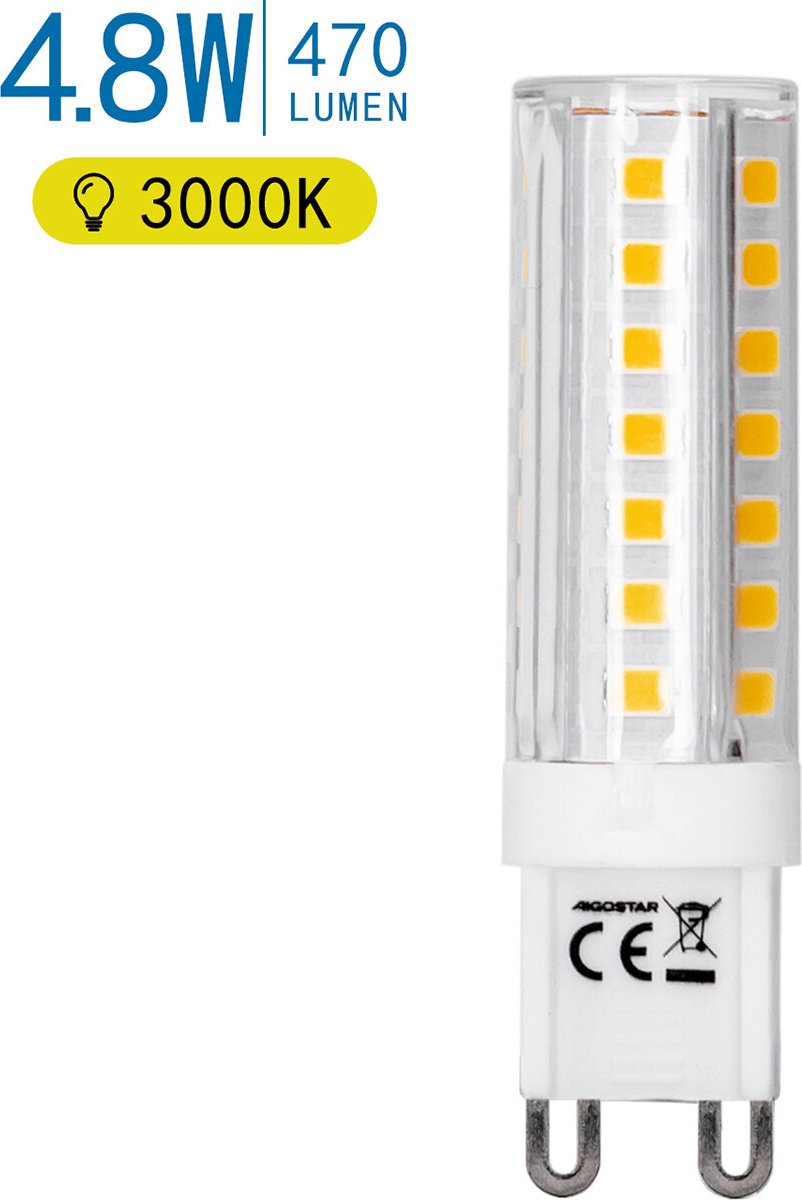 LED Lamp 10 Pack - Aigi - G9 Fitting - 4.8W - Warm Wit 3000K | Vervangt 40W | bol.com