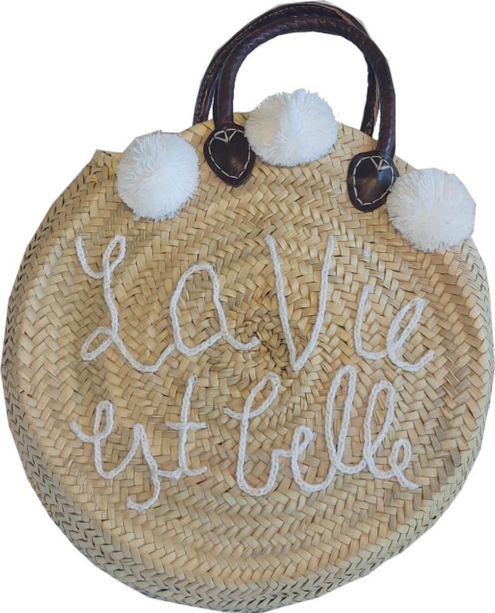 Baskin - Hippe Damestas - Handtas - Riet - Handgemaakt - Rond - Zeegras ...