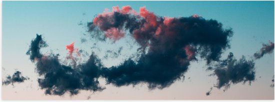 WallClassics - Poster Glanzend – Bijzondere Wolk - 90x30 cm Foto op ...