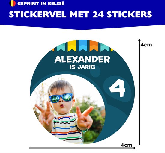 Stickers verjaardag kind | Gepersonaliseerd | Naam | Foto | Leeftijd ...