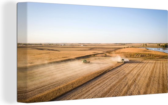 Canvasdoek - Canvas schilderij Trekkers - Canvas - Akker - Boerderij ...