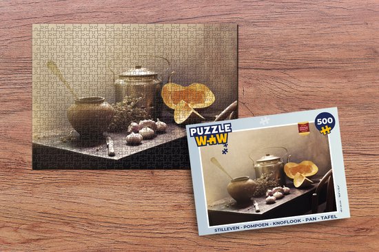 Puzzel Stilleven - Pompoen - Knoflook - Pan - Tafel - Legpuzzel ...